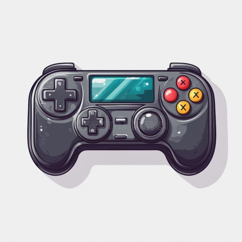 Flat Icon Video Game Console Featuring Game Controller in Modern Design ...