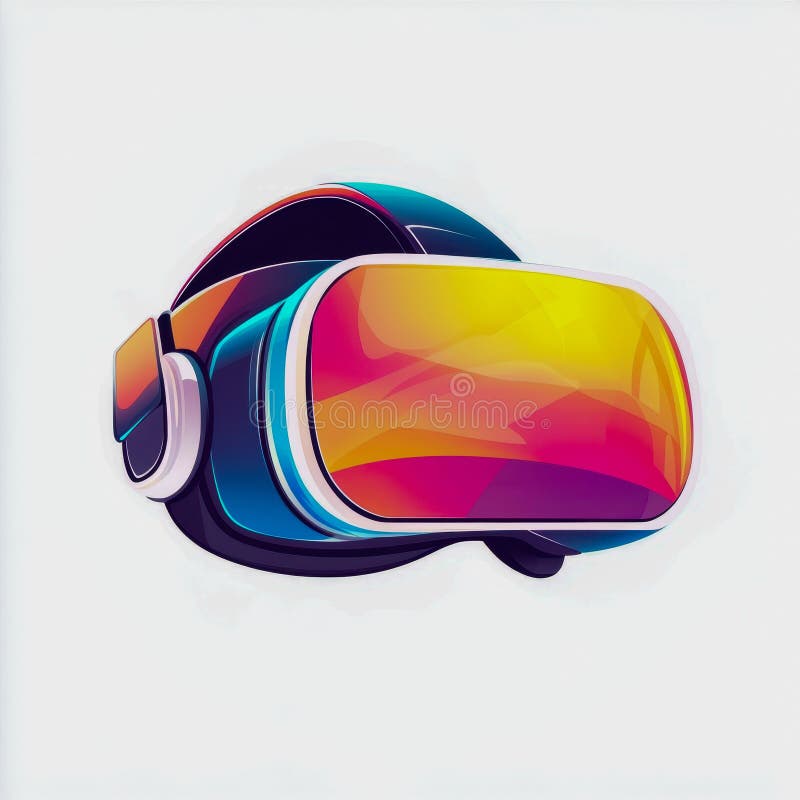 Flat Icon VR Simulation of Virtual Glasses on White Background for ...