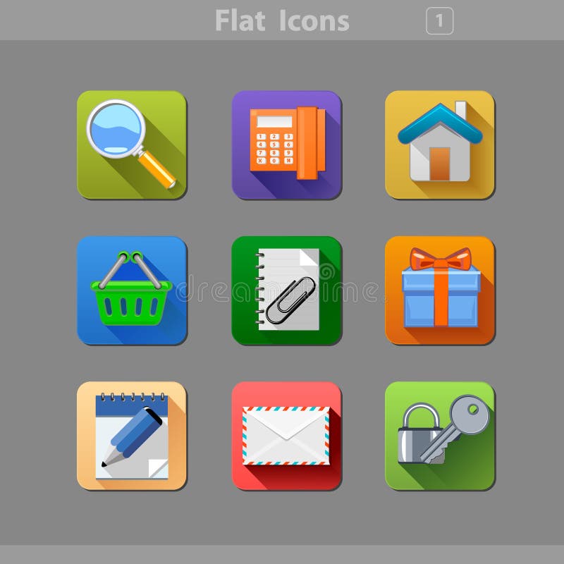 Flat-Icons-1 ilustración del vector. Ilustración de icono - 34951009