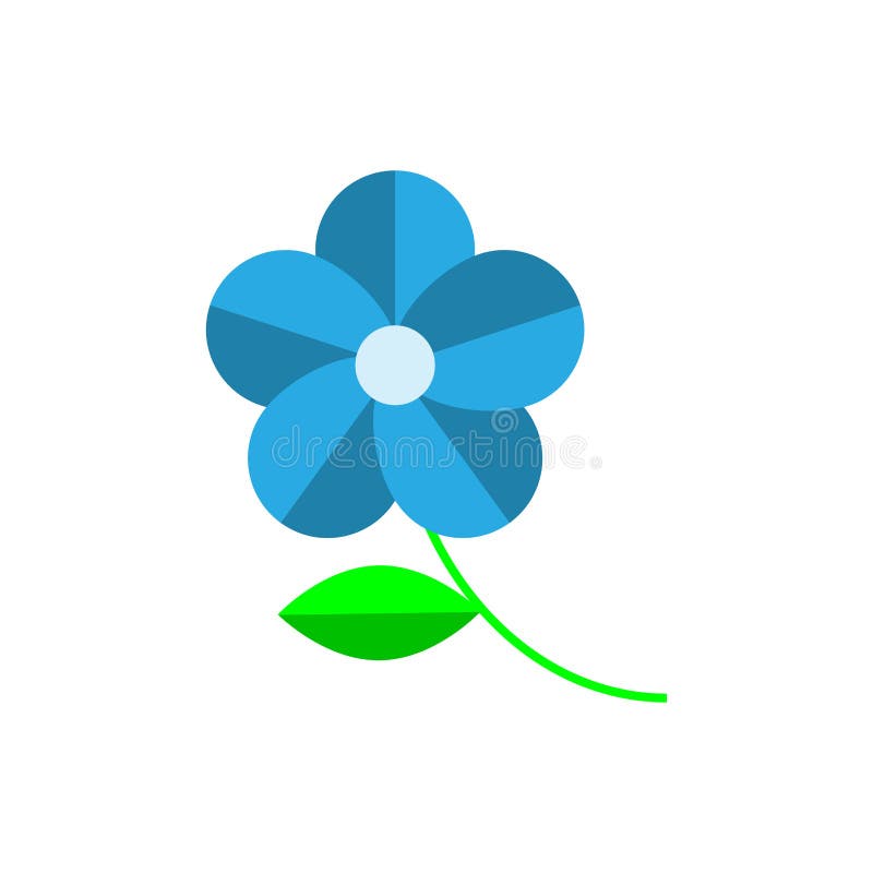 Flat Icons of Blue Flower,vector Illustrations Stock Vector ...
