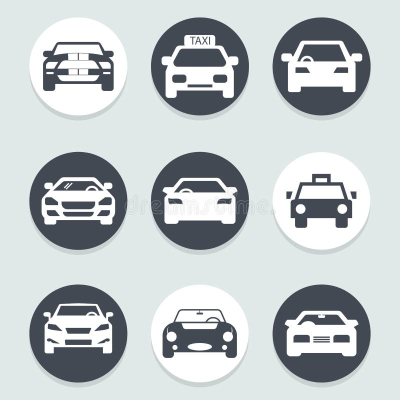 Flat Icons for Car Front,vector Illustrations Stock Vector ...