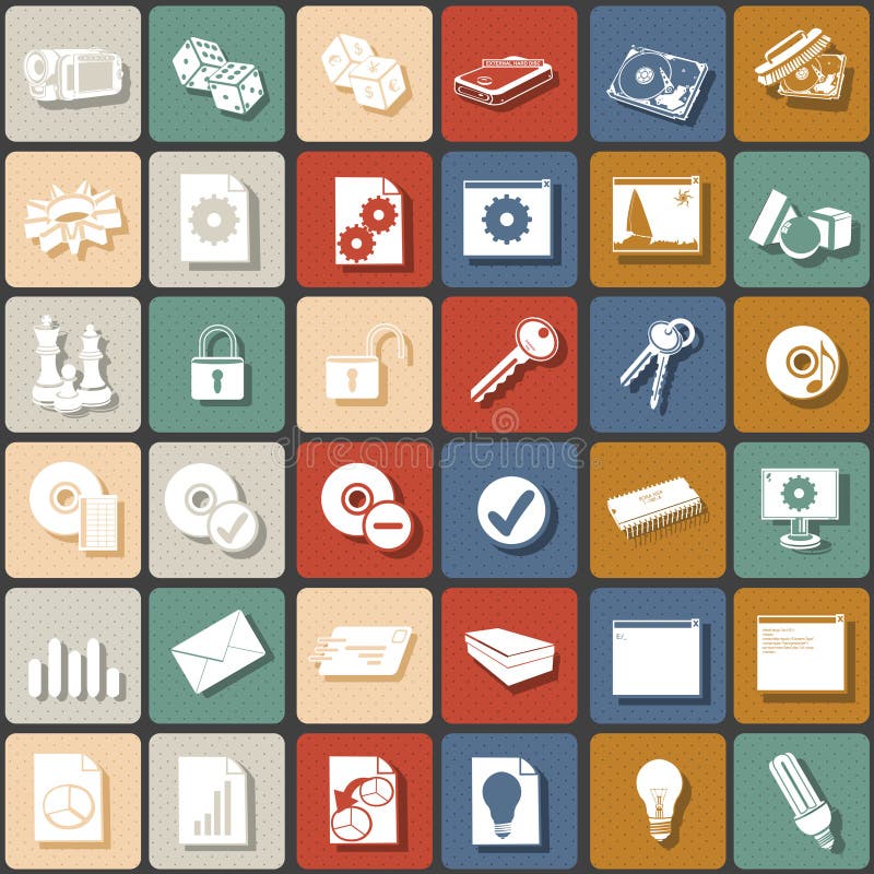 Flat icons 3 stock vector. Illustration of globe, disc - 42935080