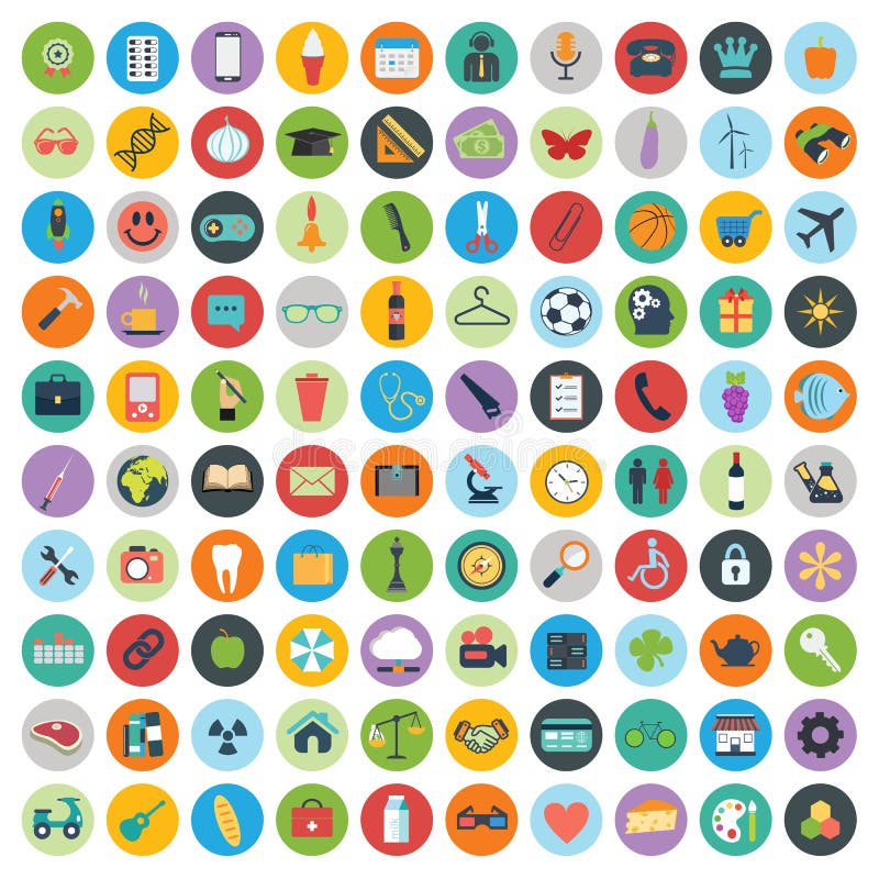 Flat Icons Design Modern Vector Illustration Stock Vector ...