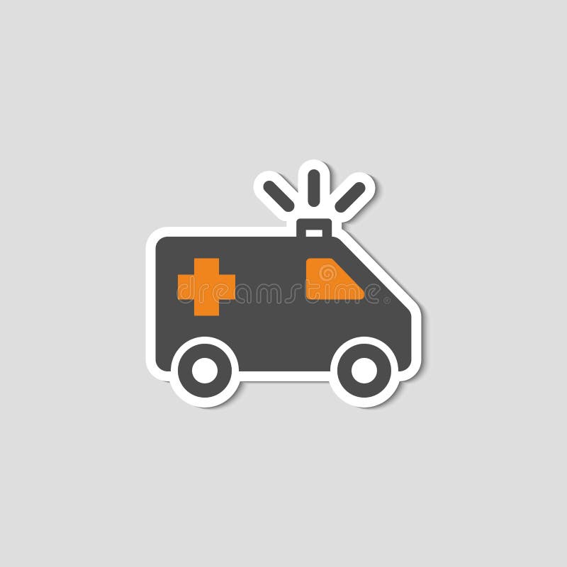 Flat Icons for Emergency Ambulance,sticker,vector Illustrations Stock ...