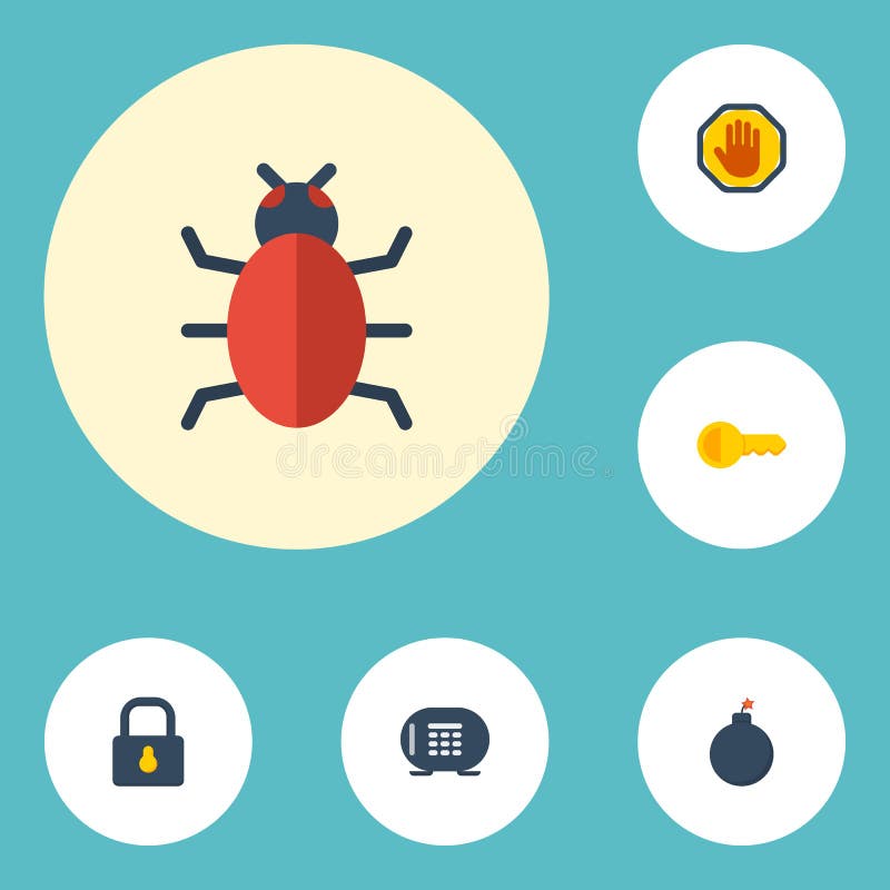 Flat Icons Explosive, Padlock, Safe and Other Vector Elements. Set of ...