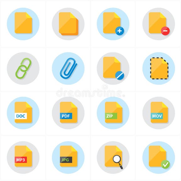 Flat Icons File Icons Vector Illustration Stock Vector - Illustration ...