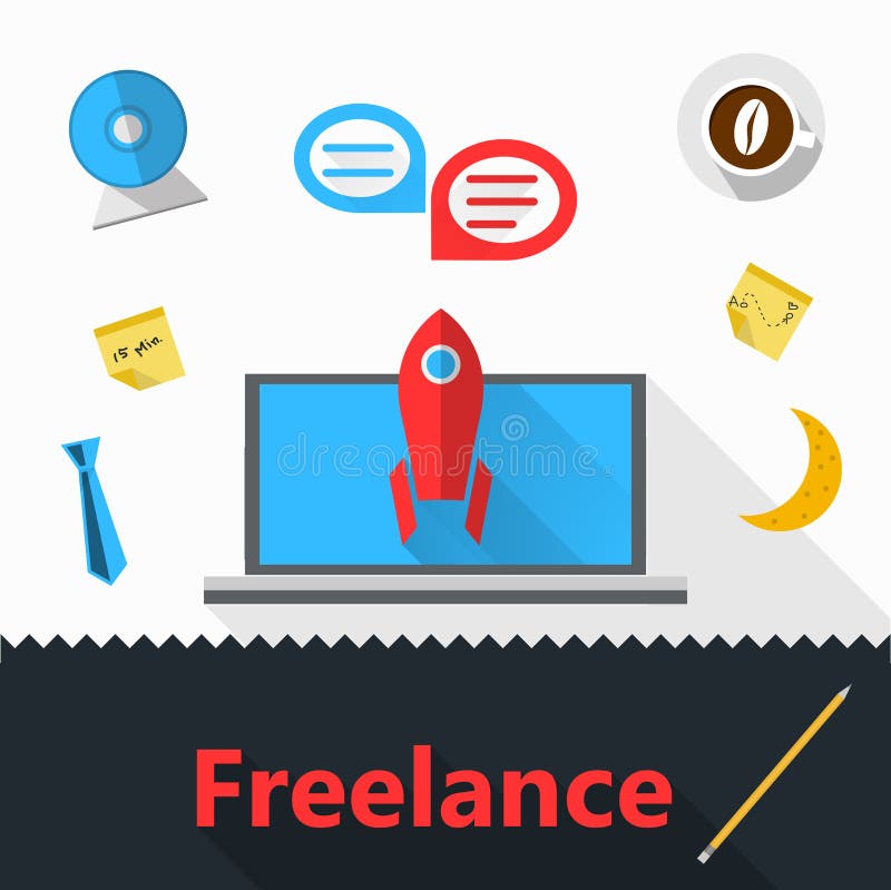 Flat Icons for Freelance or Business Stock Vector - Illustration of ...