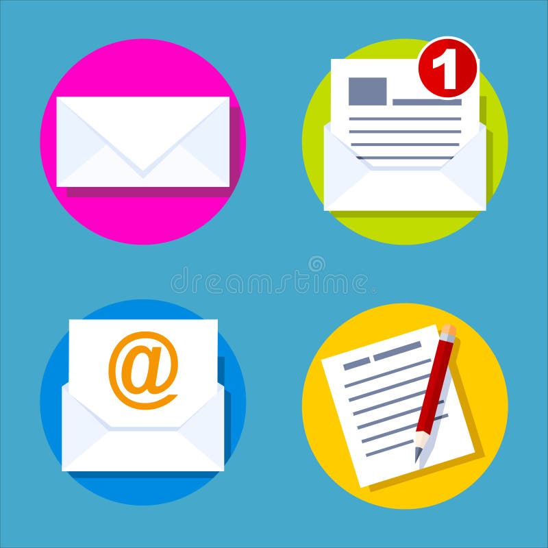 Flat icons letter stock vector. Illustration of icons - 79489343