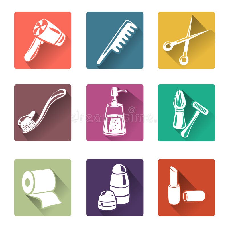 Flat Icons Personal Care Stock Vector - Image: 45446087