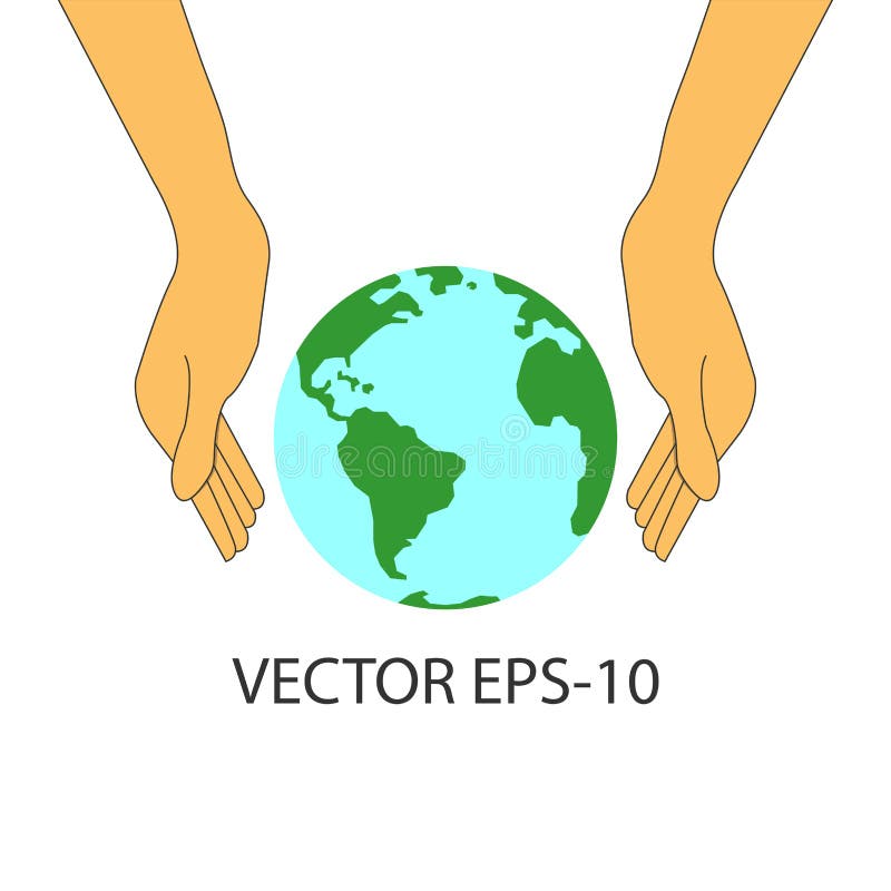 Flat Icons for Save the World,hands,vector Illustrations Stock Vector ...