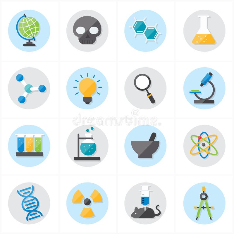 Flat Icons for Science Icons Vector Illustration Stock Vector ...