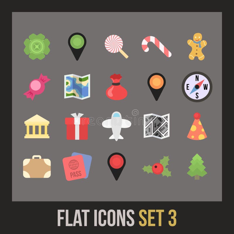 Flat UI Design Elements - Set of Basic Web Icons Stock Vector ...