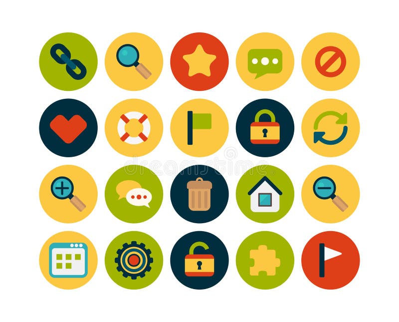 Flat icons set 1 stock vector. Illustration of bright - 44788839