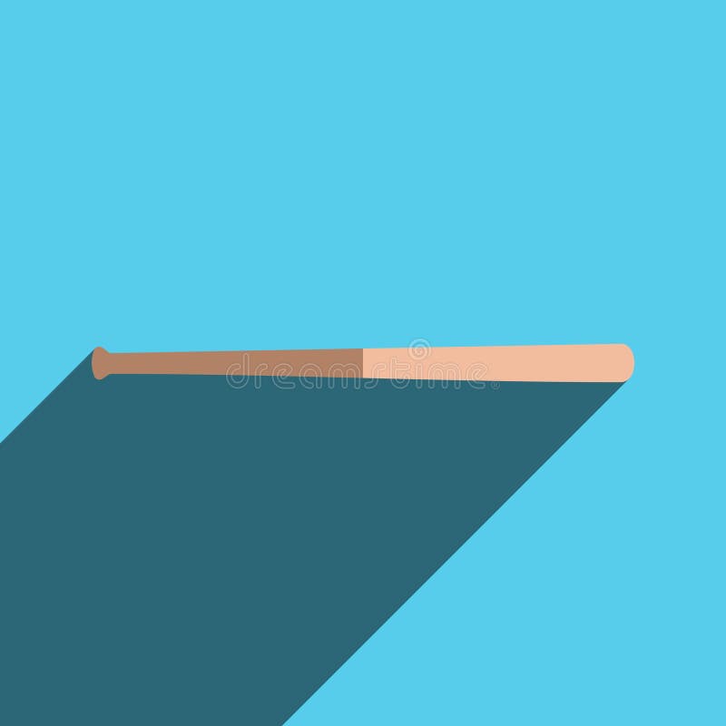 Flat Icons with Shadow of Baseball Bat Stock Vector - Illustration of ...