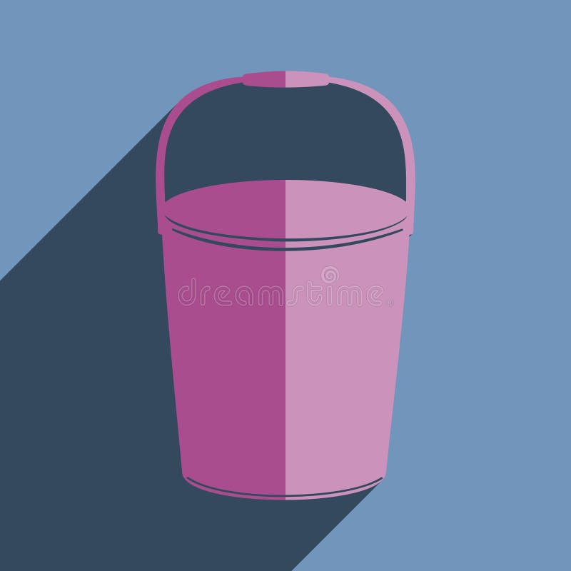 Flat Icons with Shadow of Bucket Stock Vector - Illustration of vector ...