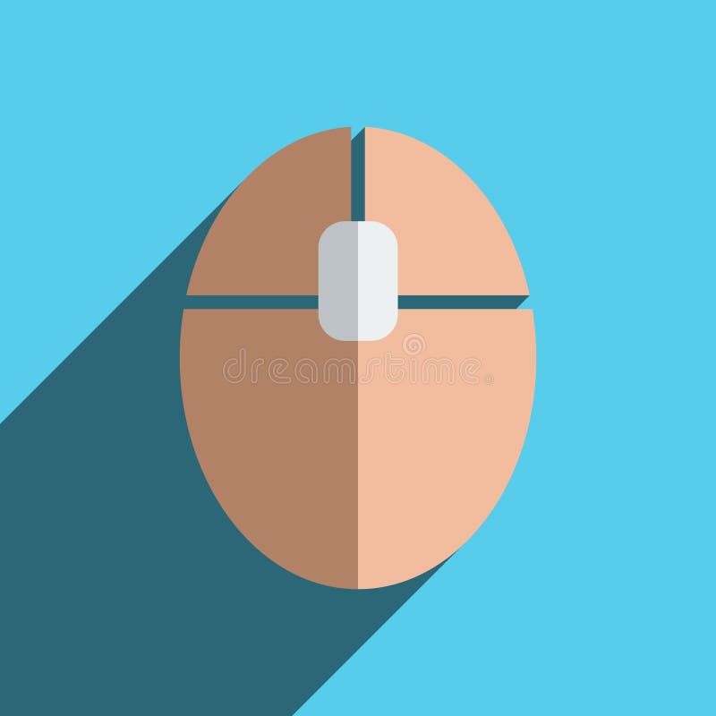 Flat Icons with Shadow of Computer Mouse Stock Vector - Illustration of ...