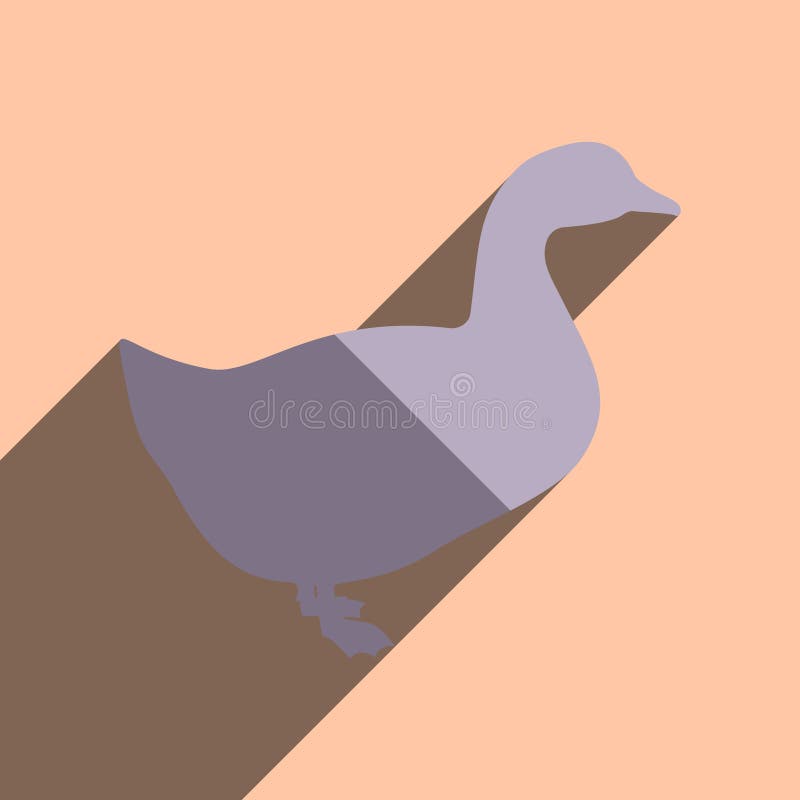 Flat Icons with Shadow of Duck Stock Vector - Illustration of animal ...