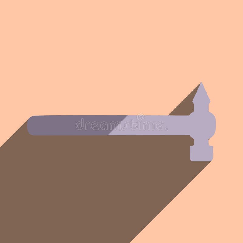 Flat Icons with Shadow of Hammer Stock Vector - Illustration of ...