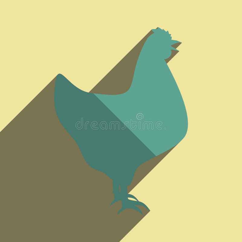 Flat Icons with Shadow of Hen Stock Vector - Illustration of beak ...
