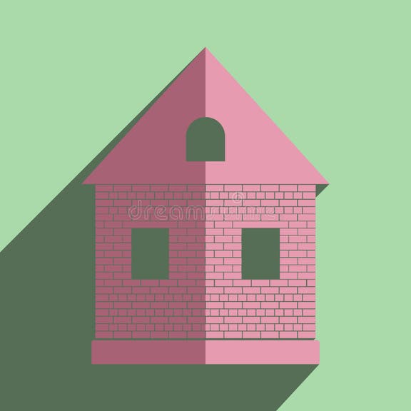 Flat Icons with Shadow of Home Stock Vector - Illustration of icon ...