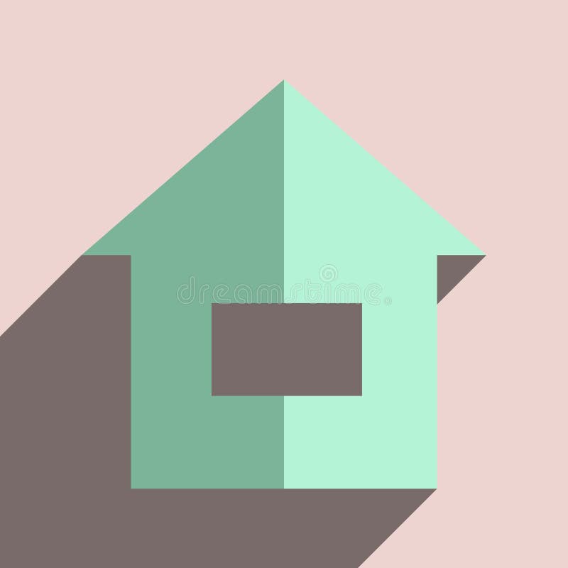 Flat Icons with Shadow of Home Stock Vector - Illustration of facade ...