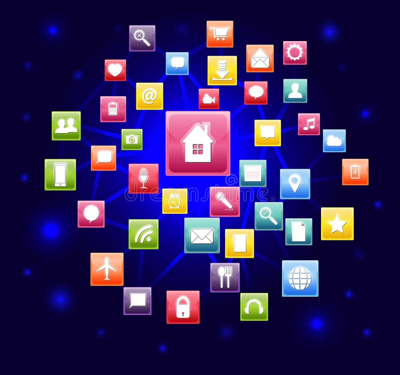 Flat Icons with shadow stock vector. Illustration of icon - 60018418