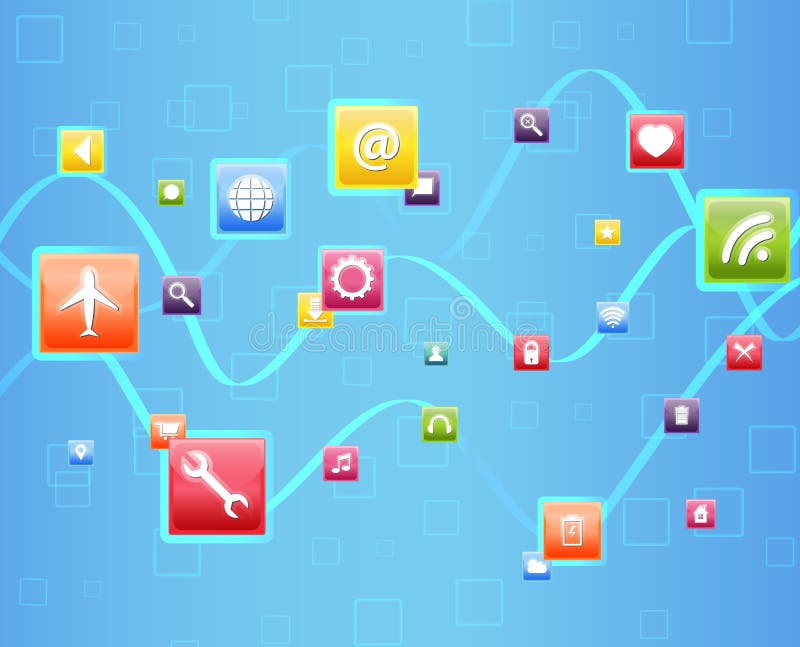 Flat Icons with shadow stock vector. Illustration of credit - 60663245