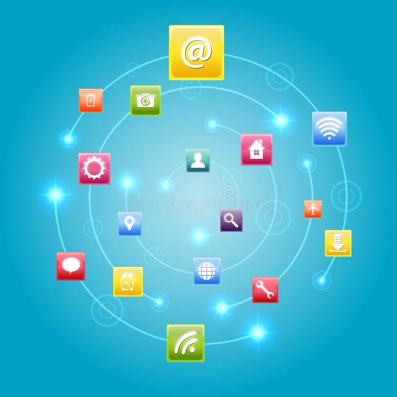 Flat Icons with shadow stock vector. Illustration of credit - 60663245