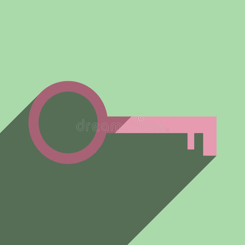 Flat Icons with Shadow of Key Stock Vector - Illustration of abstract ...