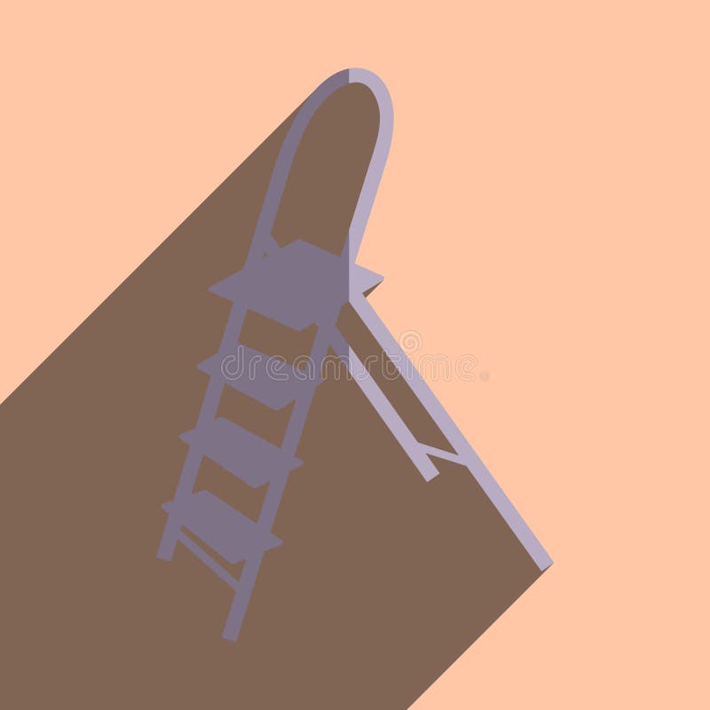 Flat Icons with Shadow of Ladder Stock Vector - Illustration of safety ...