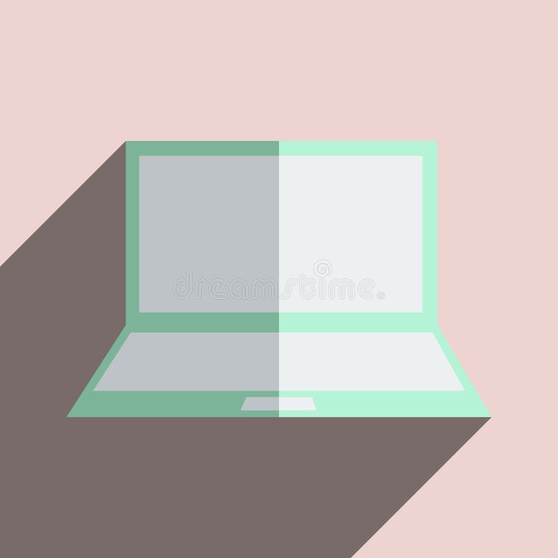 Flat Icons with Shadow of Laptop Stock Vector - Illustration of ...