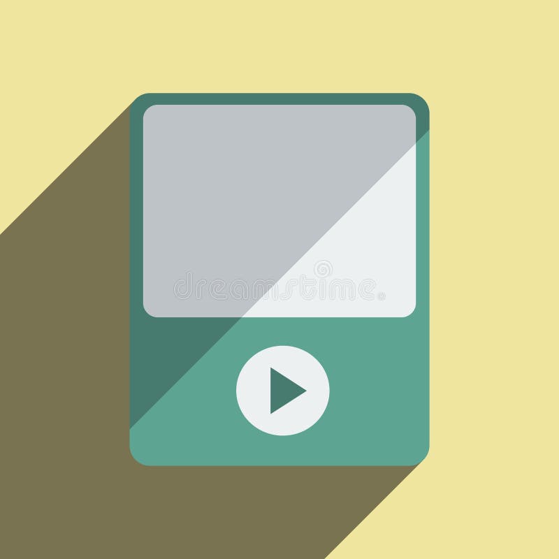 Flat Icons with Shadow of Player Stock Vector - Illustration of sound ...