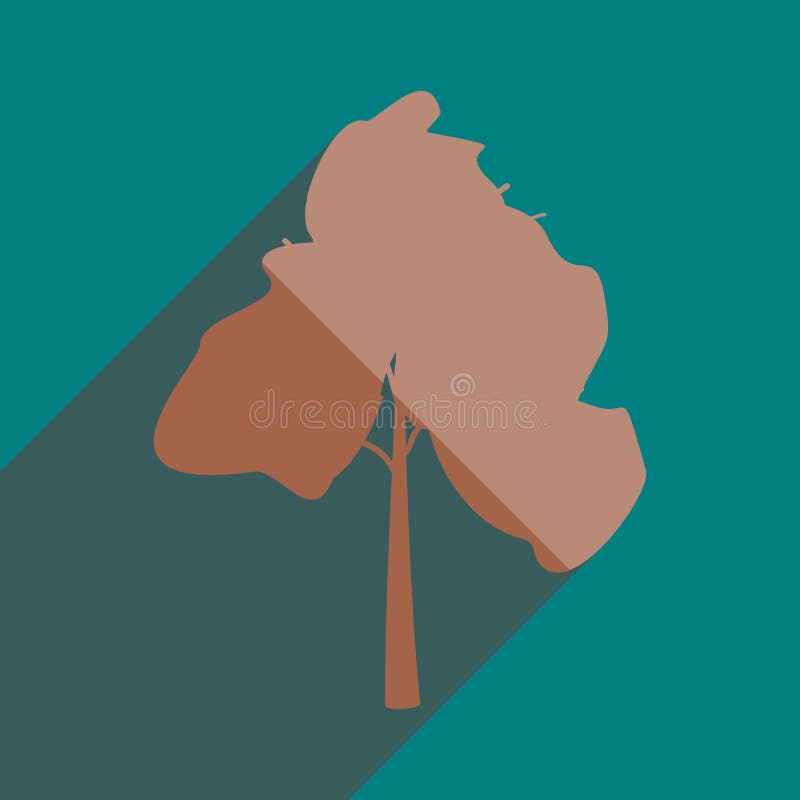 Flat Icons with Shadow of Tree Stock Vector - Illustration of natural ...