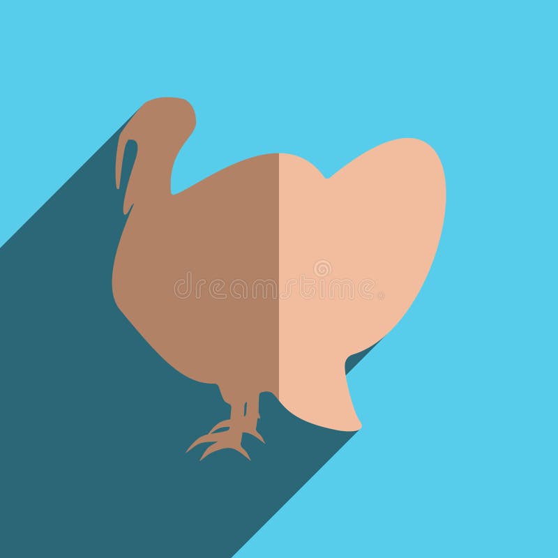 Flat Icons with Shadow of Turkey Stock Vector - Illustration of wings ...