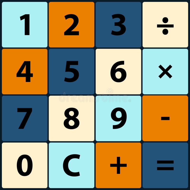 Flat Icons in a Square Calculator Stock Vector - Illustration of nine ...