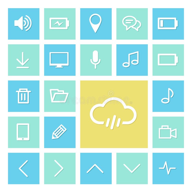 Flat Icons Square Green Blue, Flat Icons, Web Icons Stock Vector ...