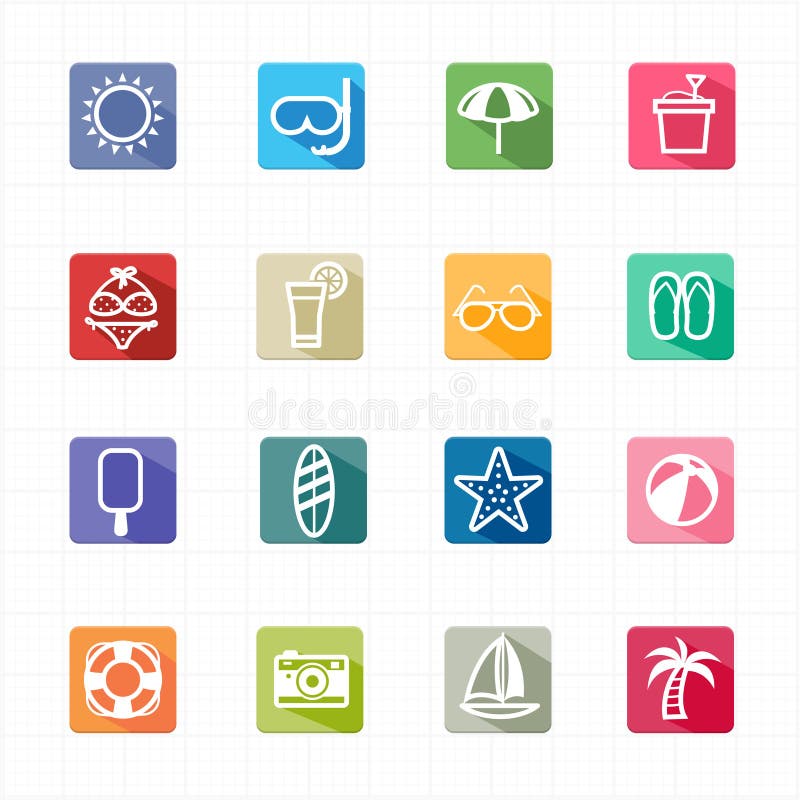 Summer Icons stock vector. Illustration of relaxation - 31980045