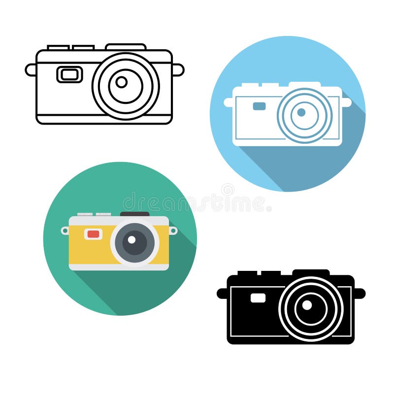 Flat Icons,thin Line Icons,solid Icons for Camera ,vector Illustrations ...