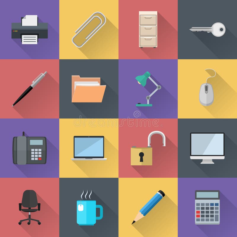 Flat icons stock vector. Illustration of idea, graphite - 98535945