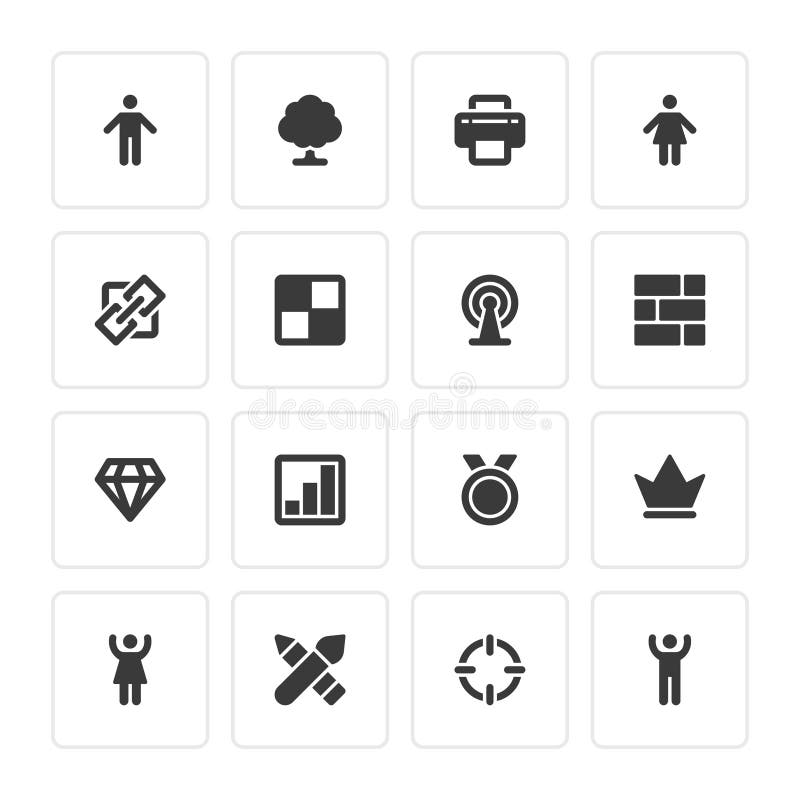 Flat Icons Vector Set And Long Shadow Effect For Stock Vector Illustration Of Button Crown