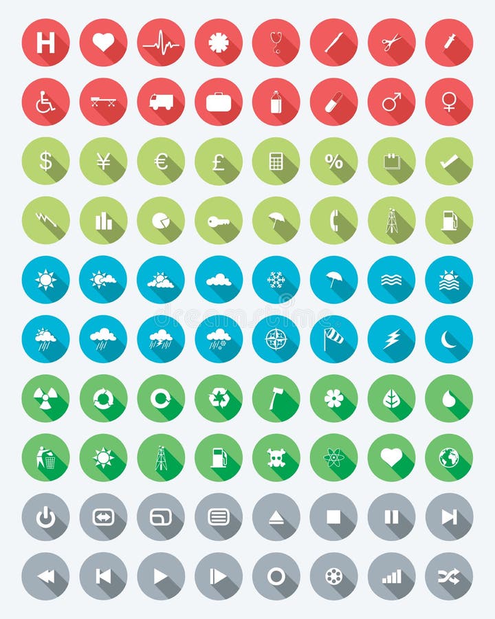Flat Icons stock vector. Illustration of forecast, communication - 46000419
