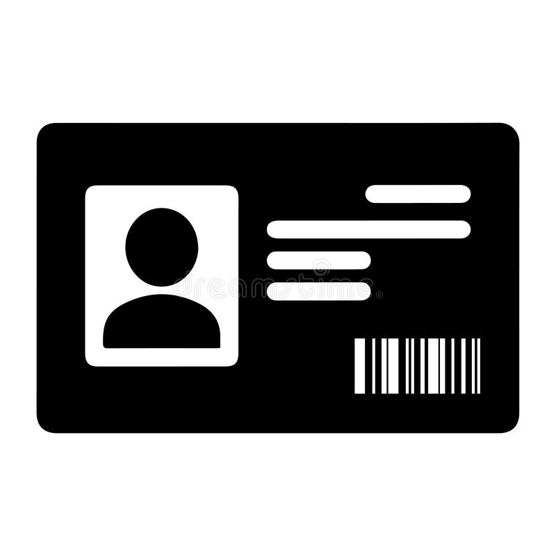 Flat ID Card Icon with Photo Placeholder and Barcode Symbol Stock ...