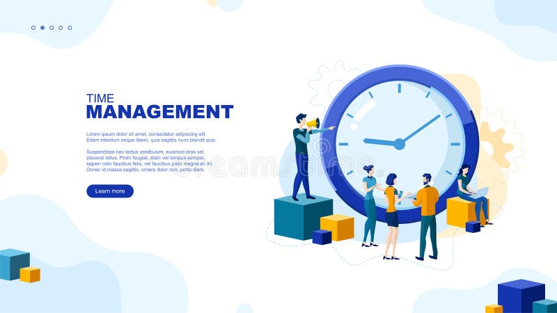 Time Management Page Concept. Time To Work. People Use Time in ...