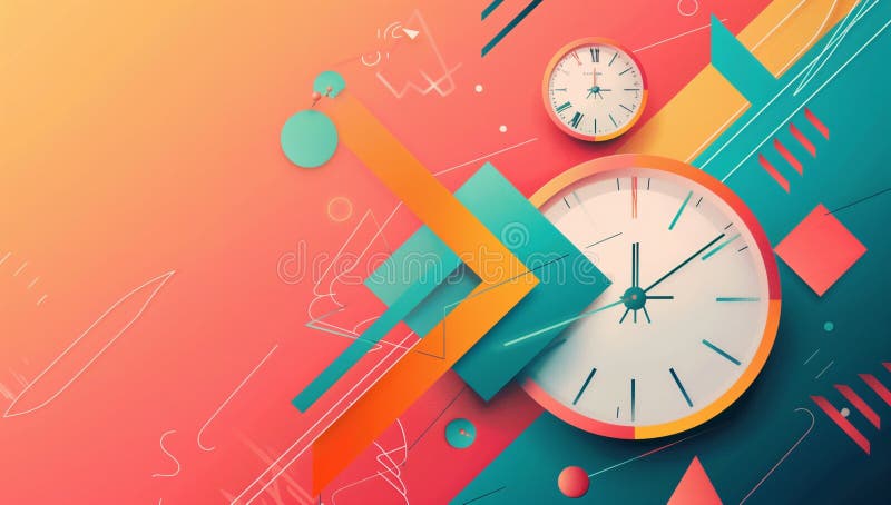 A Flat Illustration of an Abstract Background with Geometric Shapes and ...