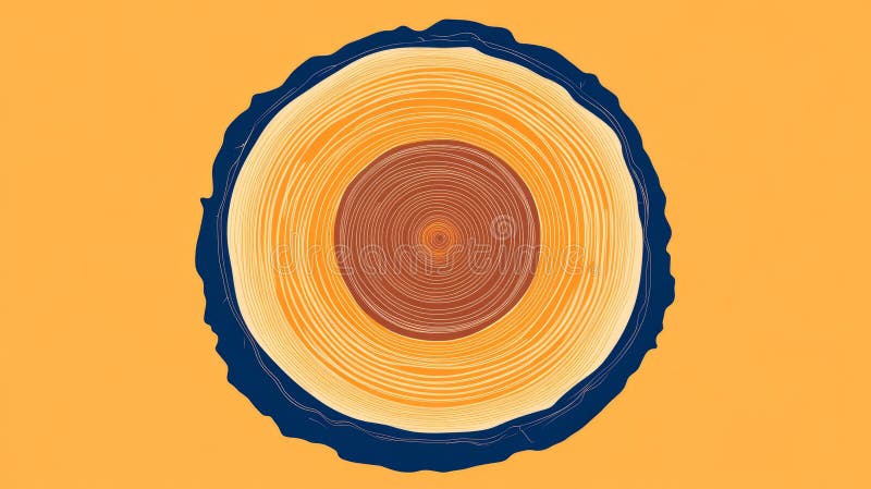 Flat Illustration of Abstract Tree Rings with Concentric Circles Stock ...