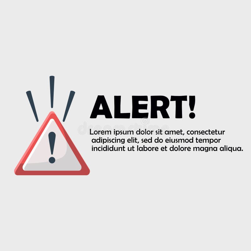 Flat Illustration Alert Sign Symbol, Computer Alert Icon, Connection in ...