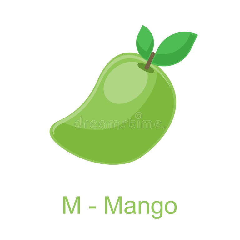 Flat Illustration Alphabet M for Mango Stock Vector - Illustration of ...