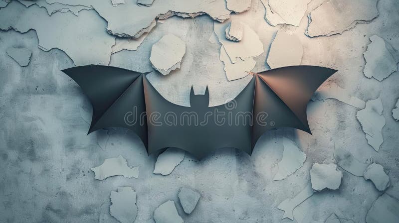 A Flat Illustration of Bat Flat Design Top View Night Theme 3D Render ...