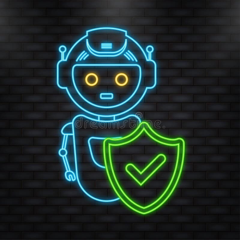 Flat Illustration with Blue Bot. Customer Support Help Service Flat ...