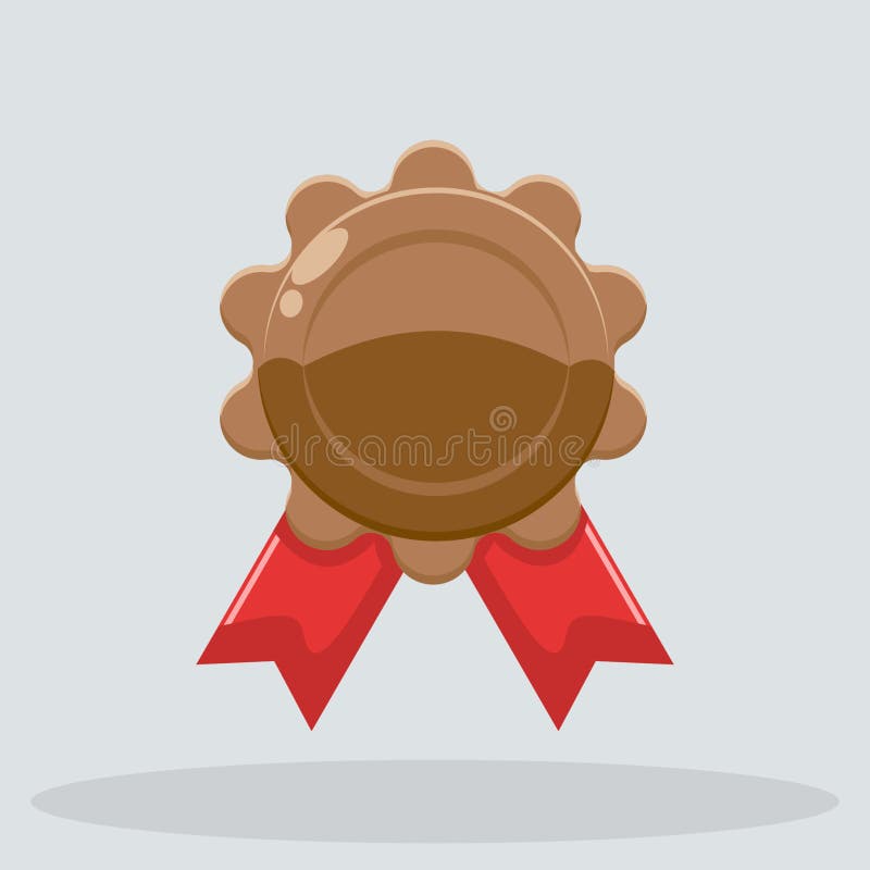 Flat Illustration Bronze Medal with Ribbon, the Medalion for the Winner ...